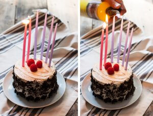 Vegan Vanilla, Raspberry, & Oreo Cake